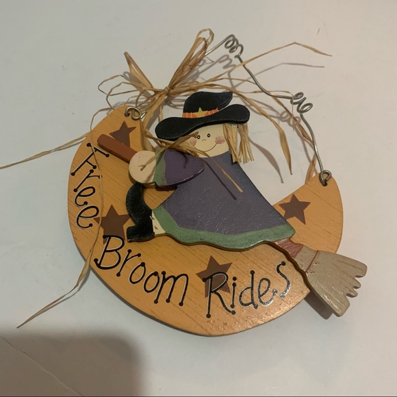 Wall Decor | 5 For 25 Mini Wood Wall Hanging Sign Free Broom Rides Cute ...